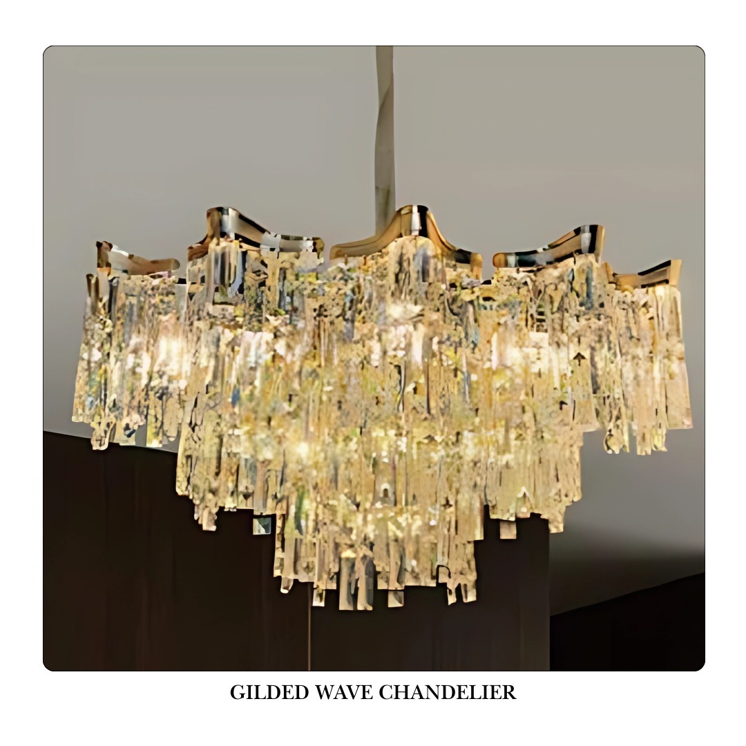 LED Chandelier - Gilded Wave - 600mm