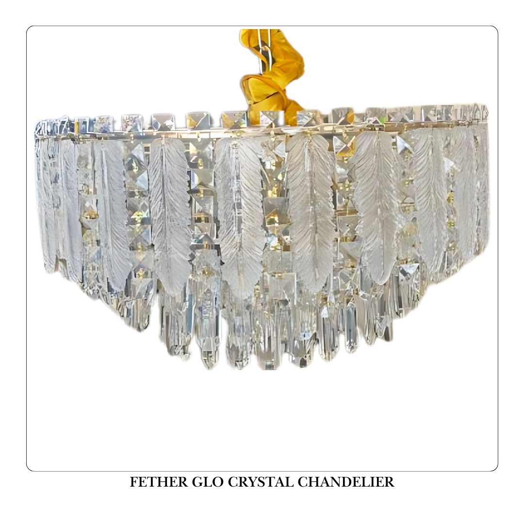 LED Chandelier - Fether Glo Crystal - 600mm